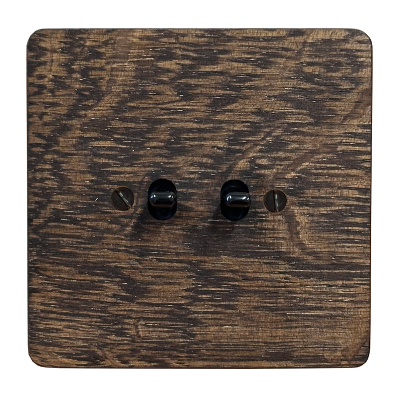 Double toggle switch NEXA QUADRO - Material and colour of frame: wood ...